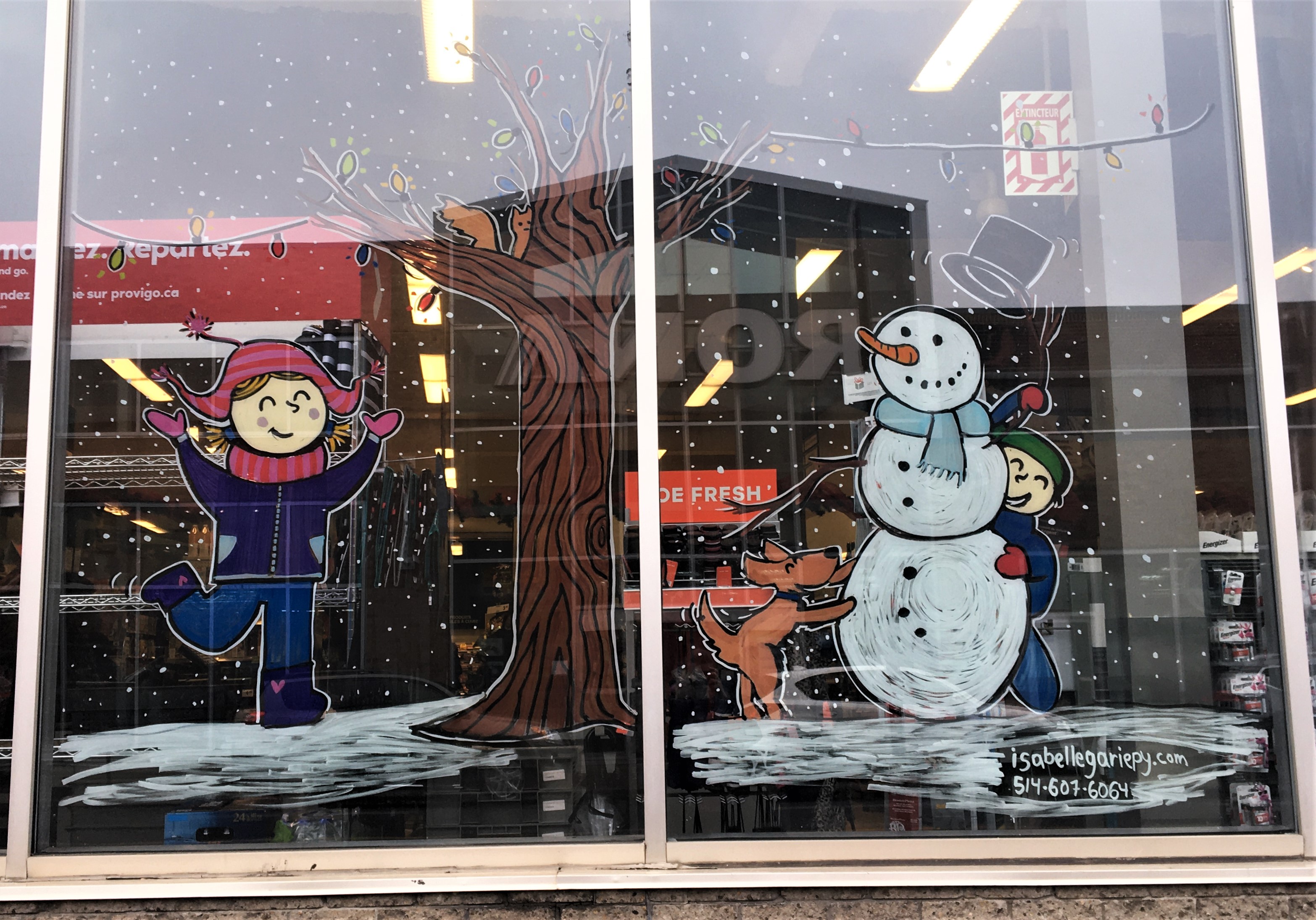 Provigo Beaubien – Montréal *hiver – illustrations de vitrines commerciales